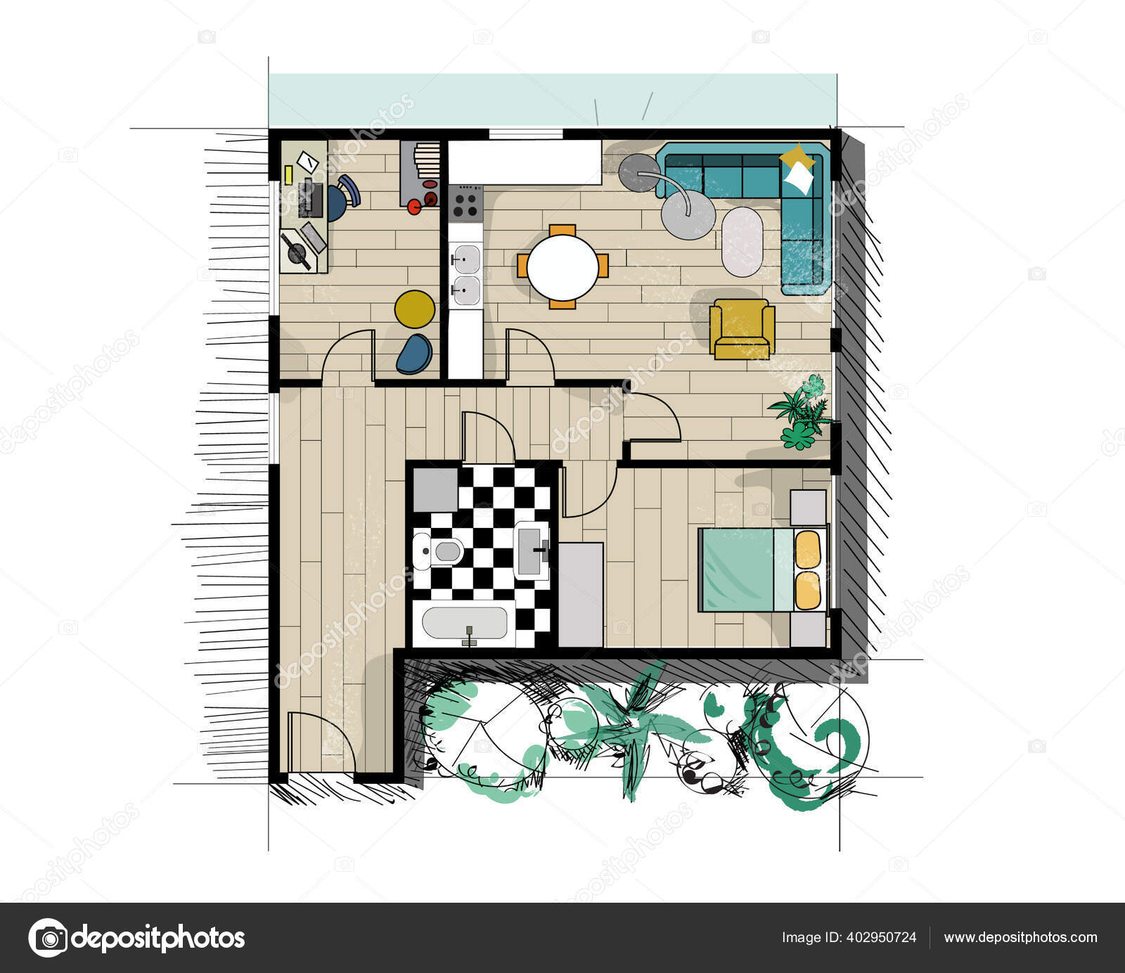 Interior Design Floor Plan Vector | Floor Roma