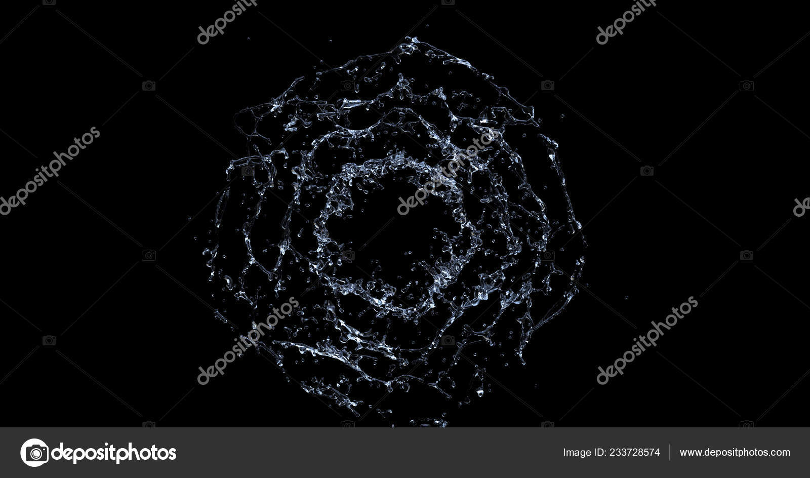 Rendering Water Splash Explode Center Itself Hight Resulotion Element ...