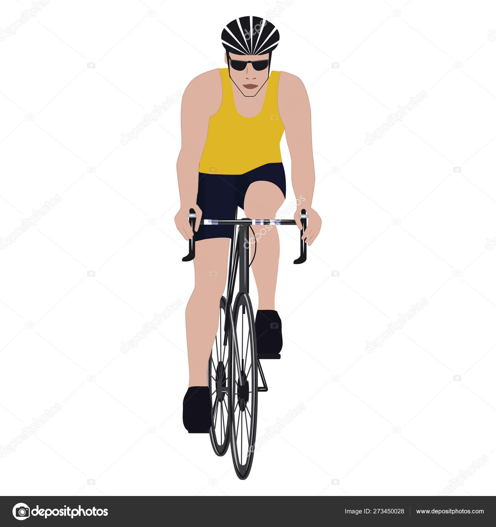 Cyclist Clipart Front