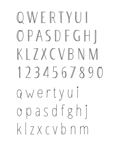 Simple monochrome hand drawn font. Complete abc alphabet set. Vector ...