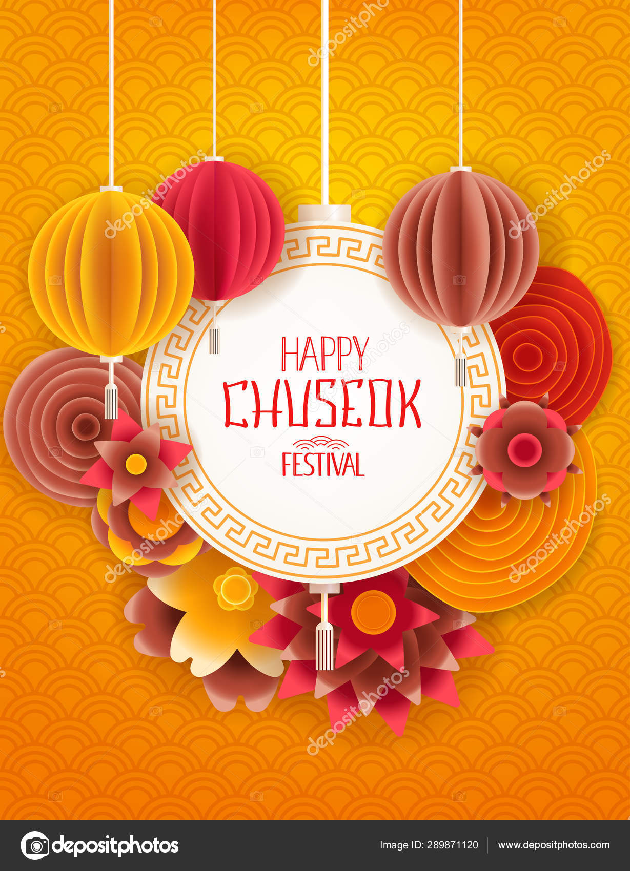 Happy Chuseok Festival Vector Greeting Card — Stock Vector © tovovan ...