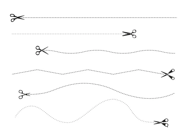 Different scissors with cut lines template. Vector elements coll — Stock Vector © tovovan ...