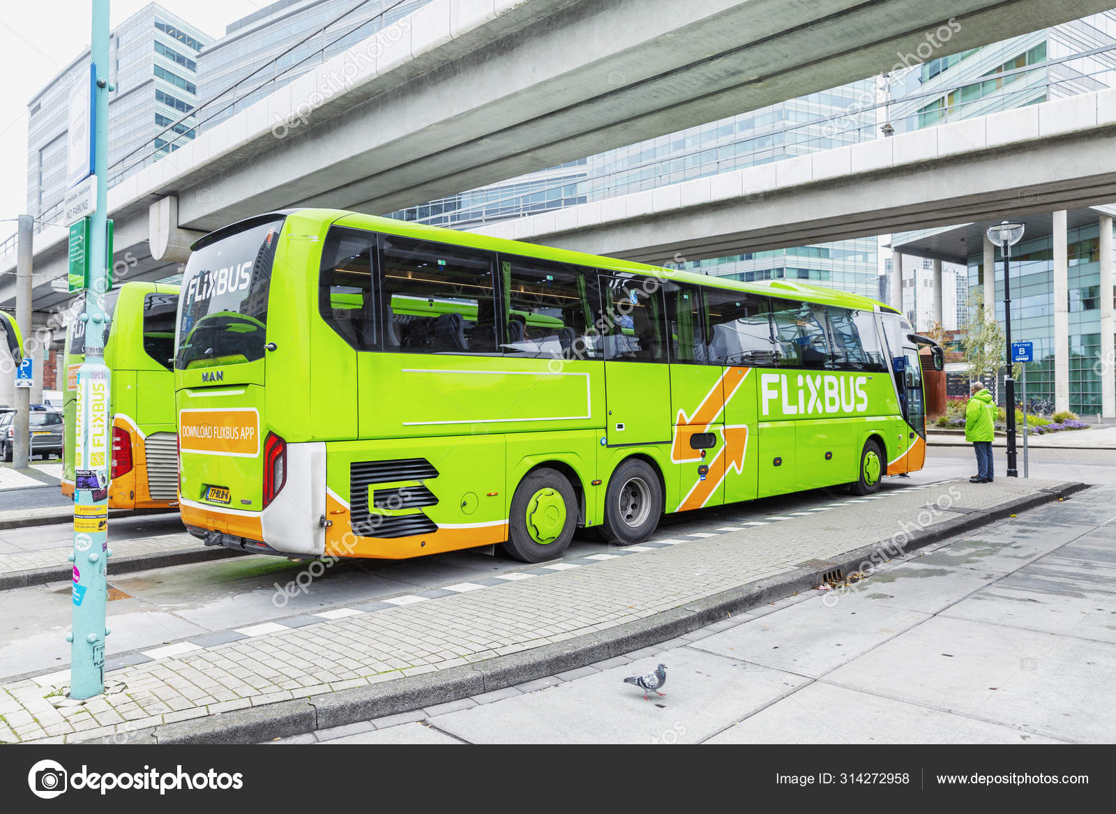 Amsterdam, Netherlands, 10/12/2019: Intercity buses at the station ...