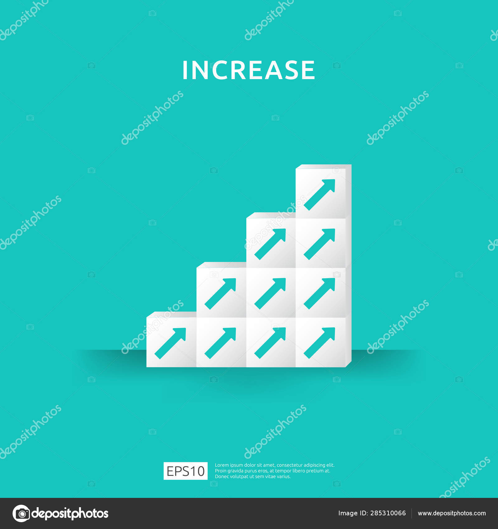 Growth business increase concept with stacking block. step stair ladder ...