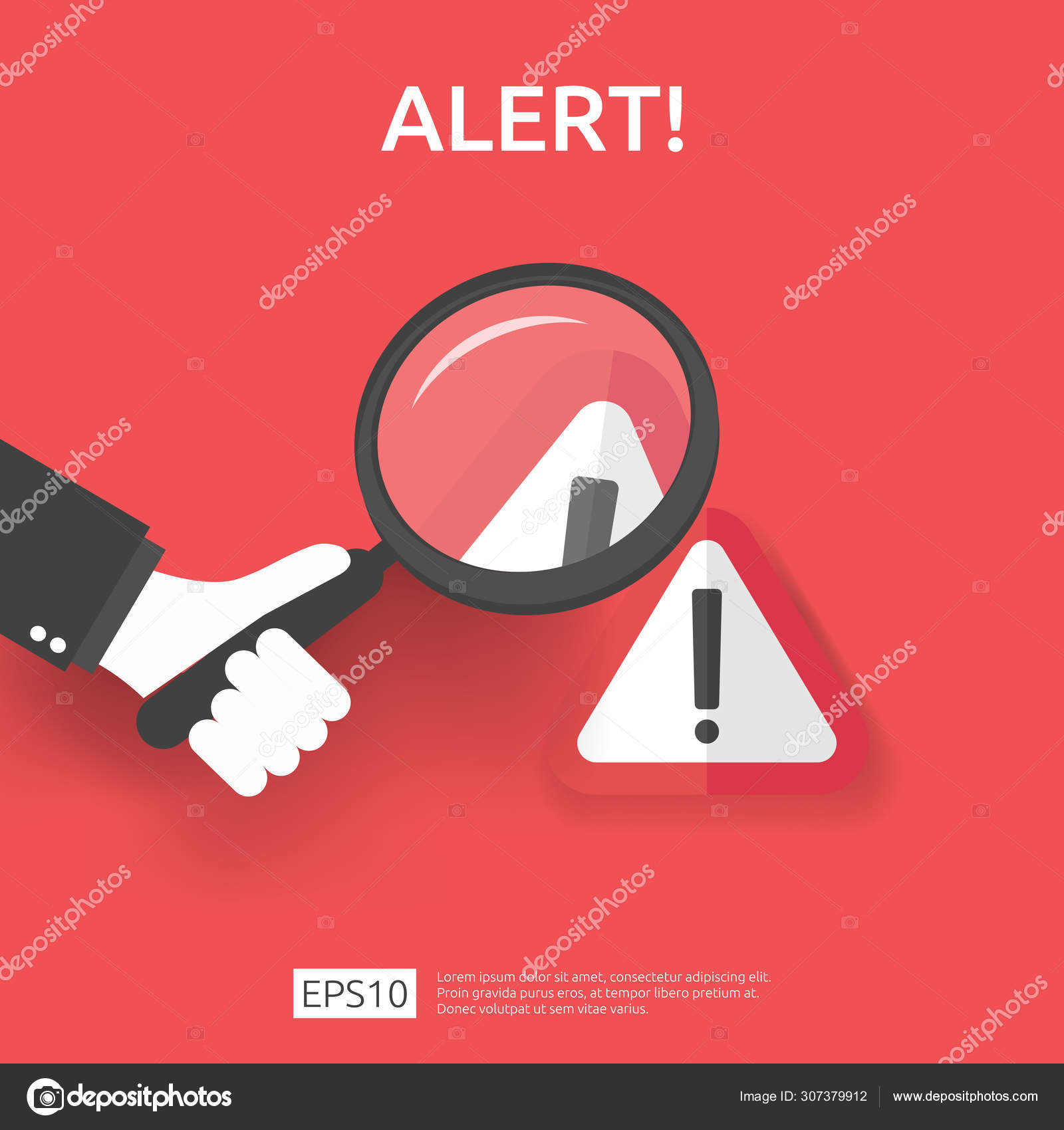 Attention warning attacker alert sign with exclamation mark. beware ...