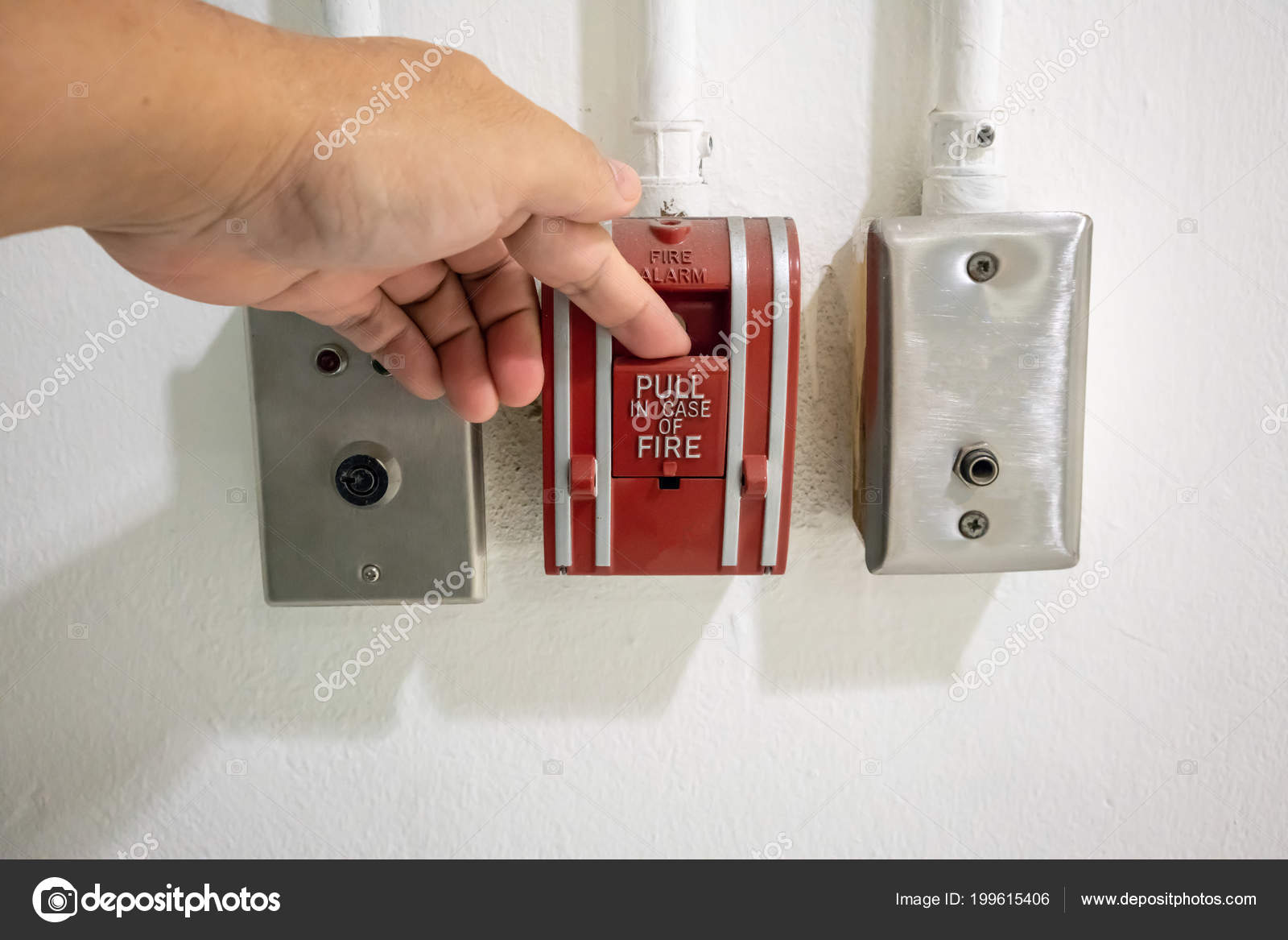 Presione Interruptor Extracción Caso Incendio Interruptor Liberación ...
