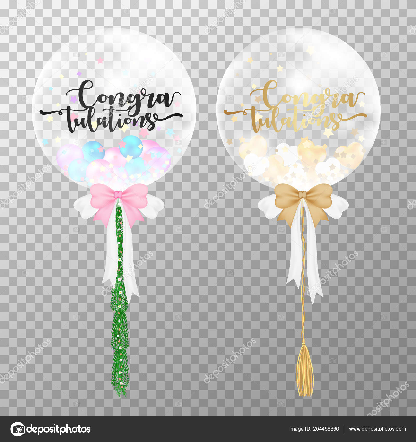 Congratulations Balloons Transparent Background Realistic Transparent ...