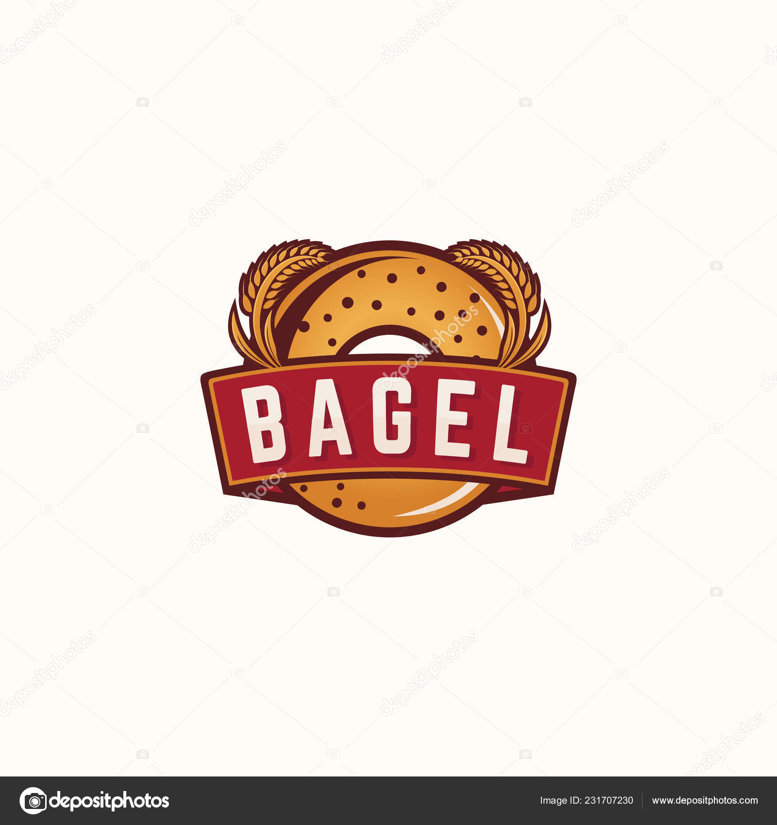 Bagel Logo Vector Illustrator Template Stock Vector Image by ...