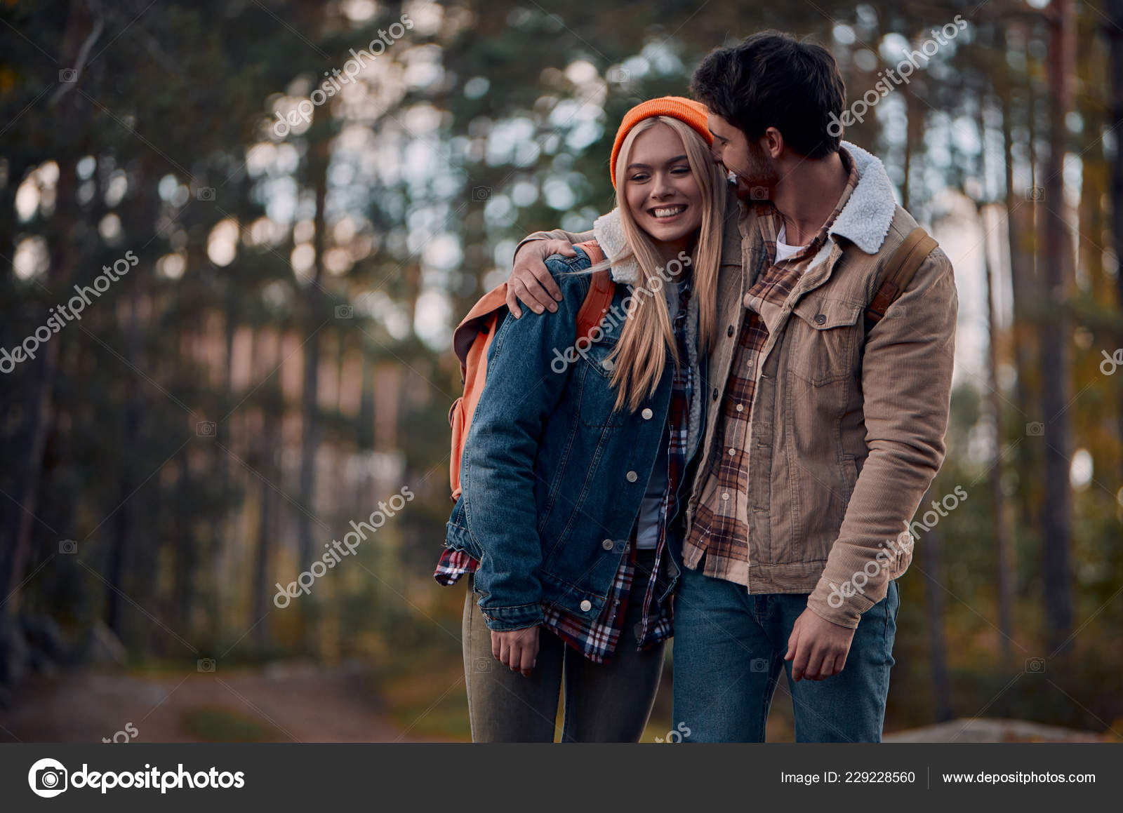 Young Couple Tourists Exploring New Places Attractive Young Woman ...