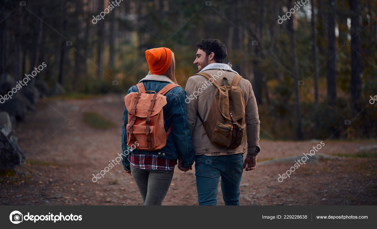 Young Couple Tourists Exploring New Places Attractive Young Woman ...