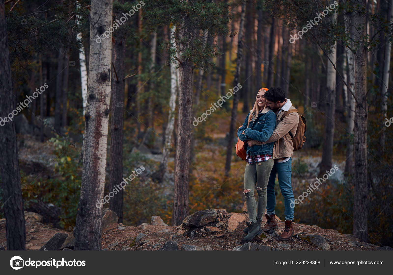 Young Couple Tourists Exploring New Places Attractive Young Woman ...