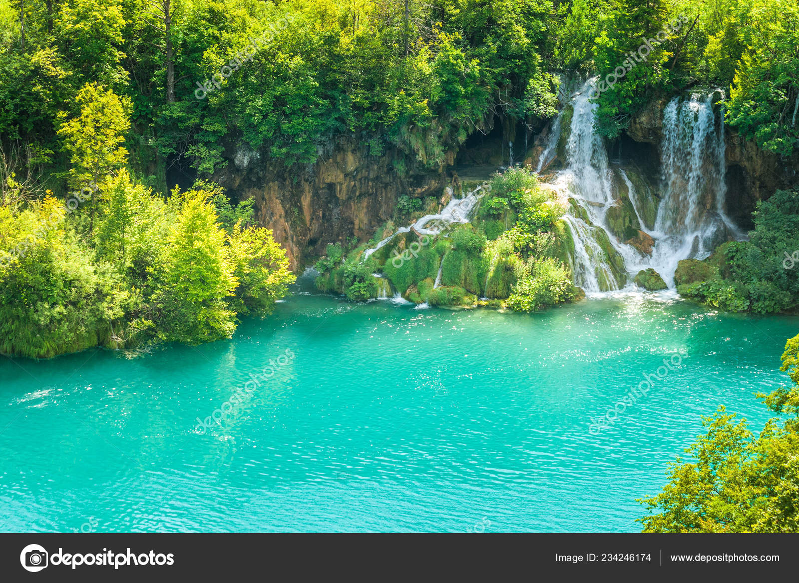 Acrylic Painting Turquoise Waterfall etna.com.pe