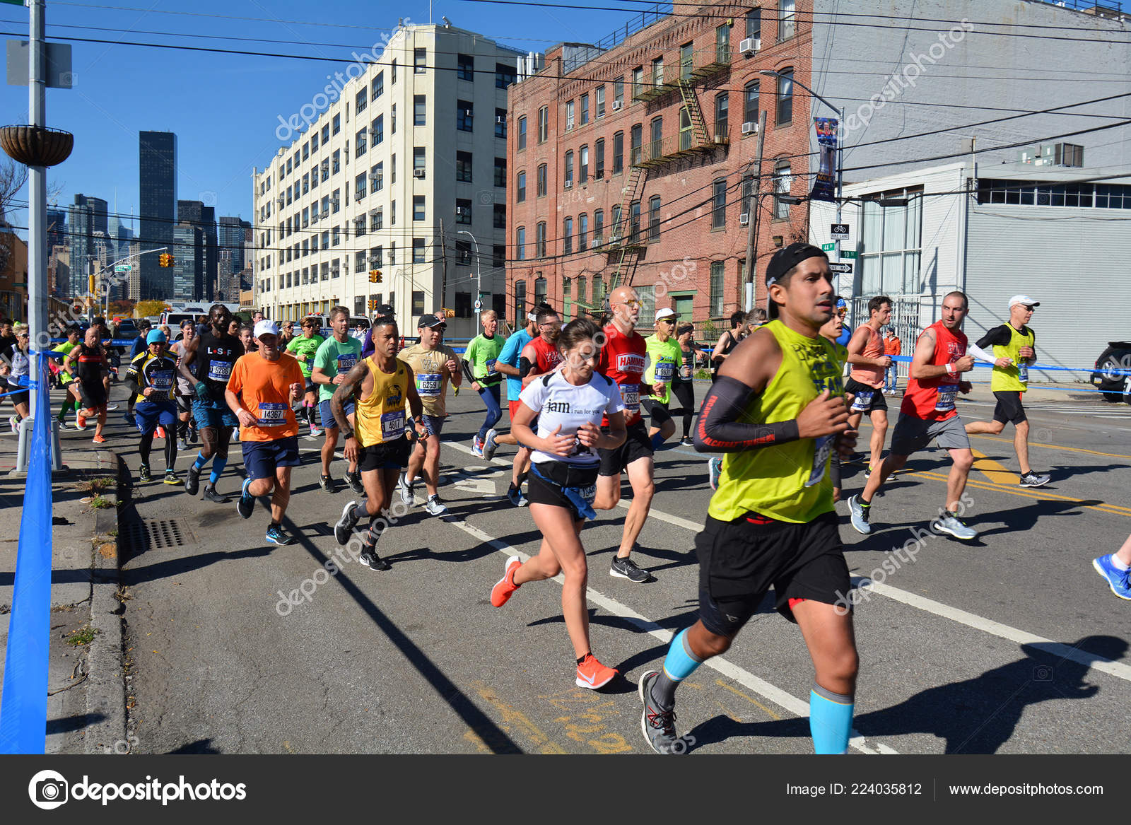 Crowd Runners New York City Marathon 44Th Drive 10Th Street — Stock ...