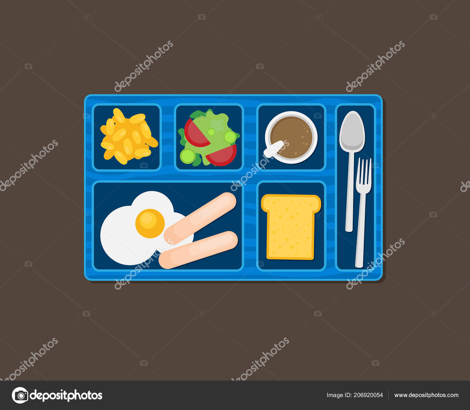 School Lunch Tray Grey Background Stock Vector by ©Mix3r 206920054