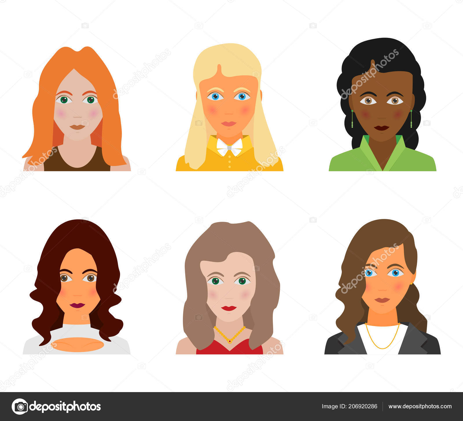 Set Different Cartoon Characters Isolated White Background Stock Vector ...