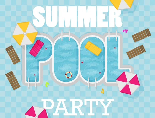 Summer Pool Party Poster Vector Illustration Stock Vector Image By