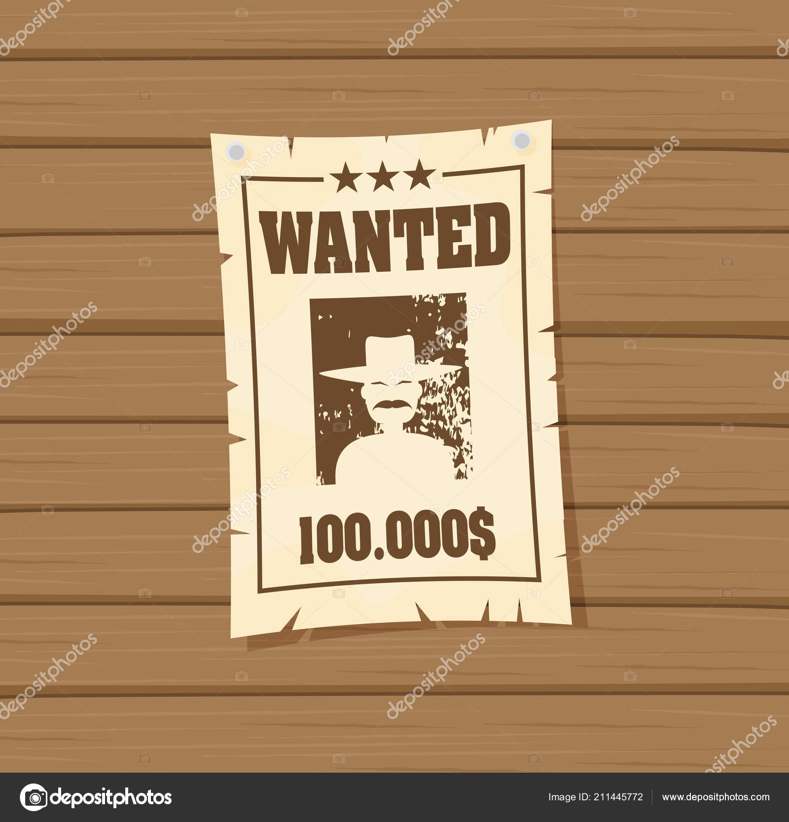 Vector Illustration Poster Lettering Wanted Stock Vector by ©Mix3r ...