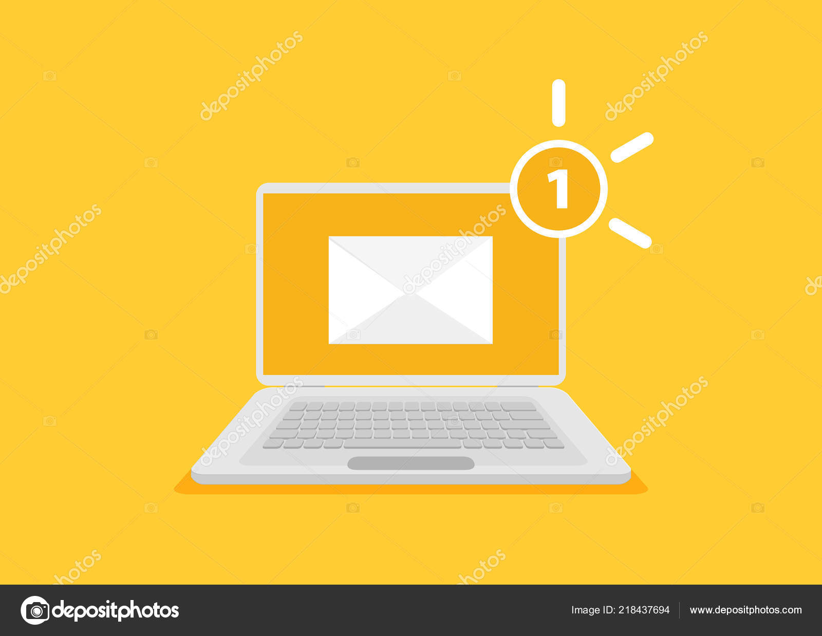 Illustration Laptop Yellow Background Stock Vector by ©Mix3r #218437694