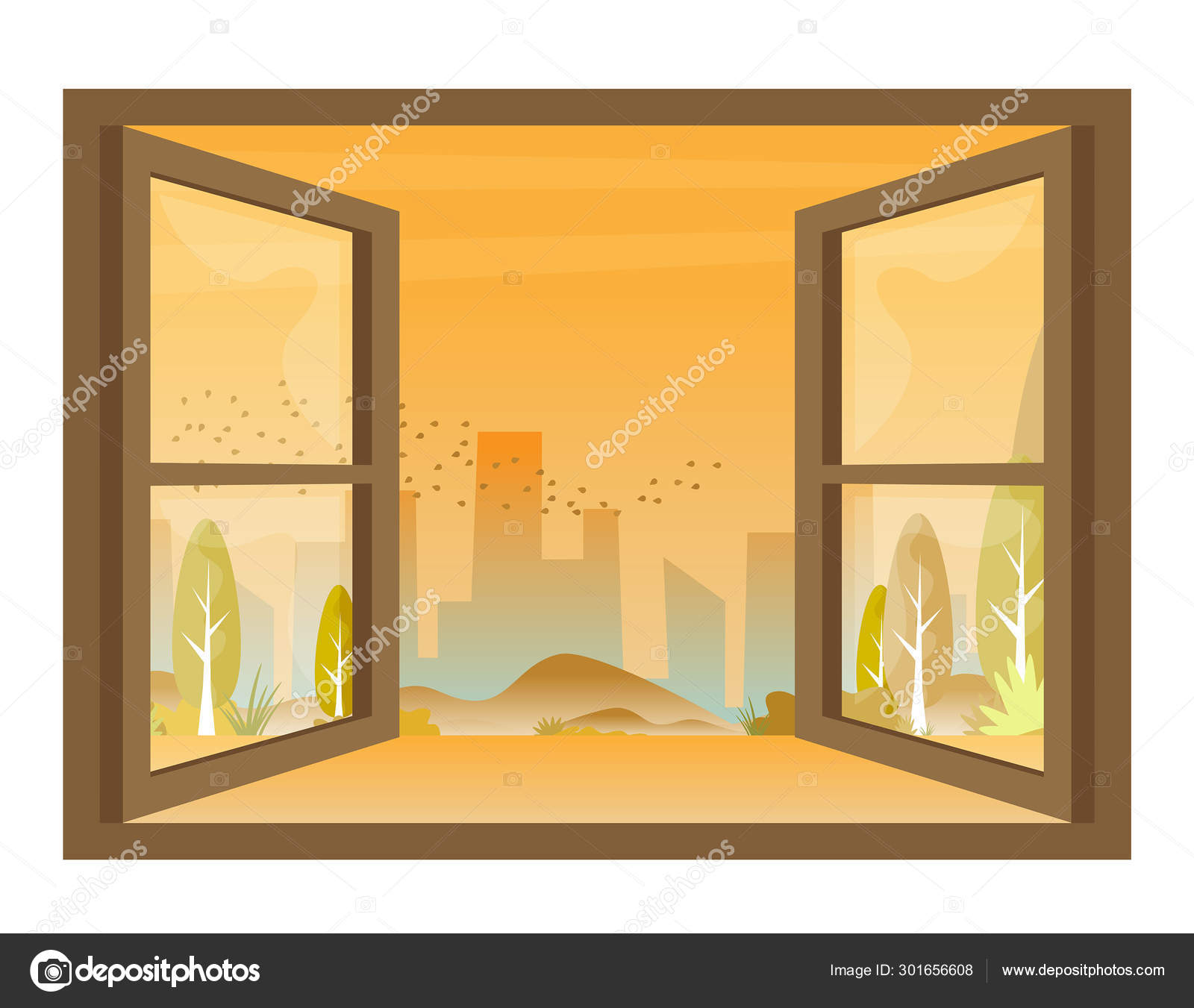 Park Trees City Background View Window Stock Vector Image by ©Mix3r ...