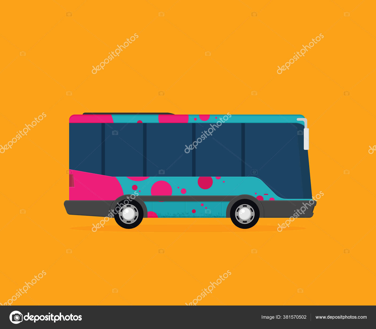 Illustration Flat Bus Vector Stock Vector by ©Mix3r 381570502