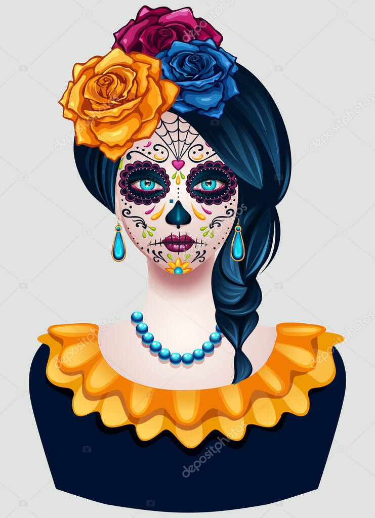 Clip Art De Cara Muerta PSD De Cara Muerta Flores, Plantillas PSD