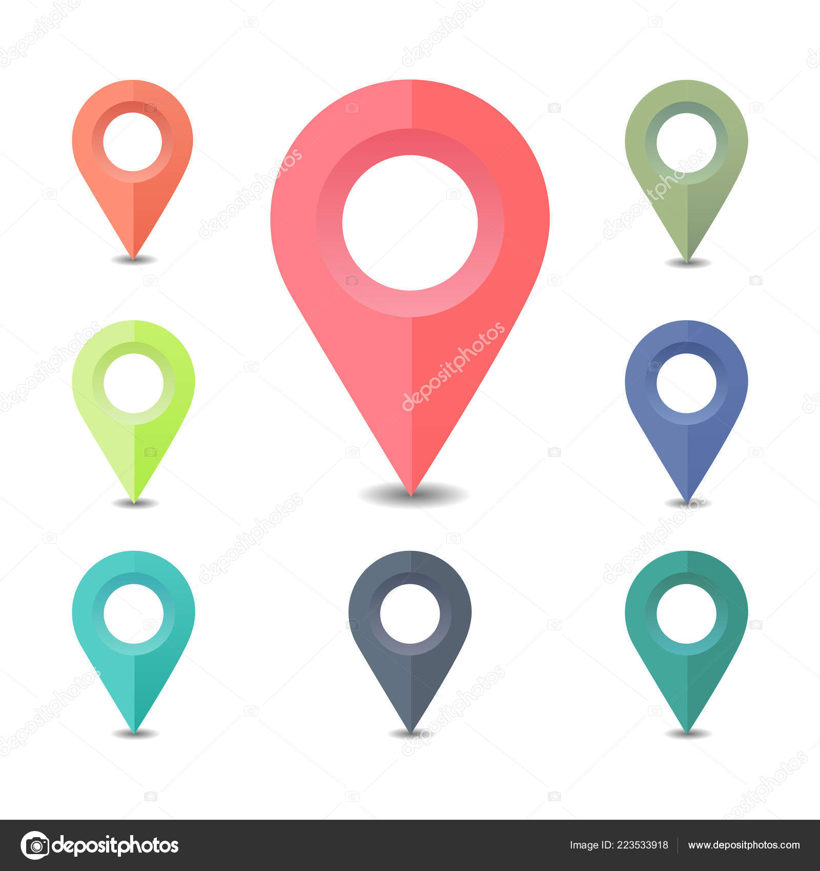 Collection Map Pointers Showing Location Path Destination Stock Vector ...