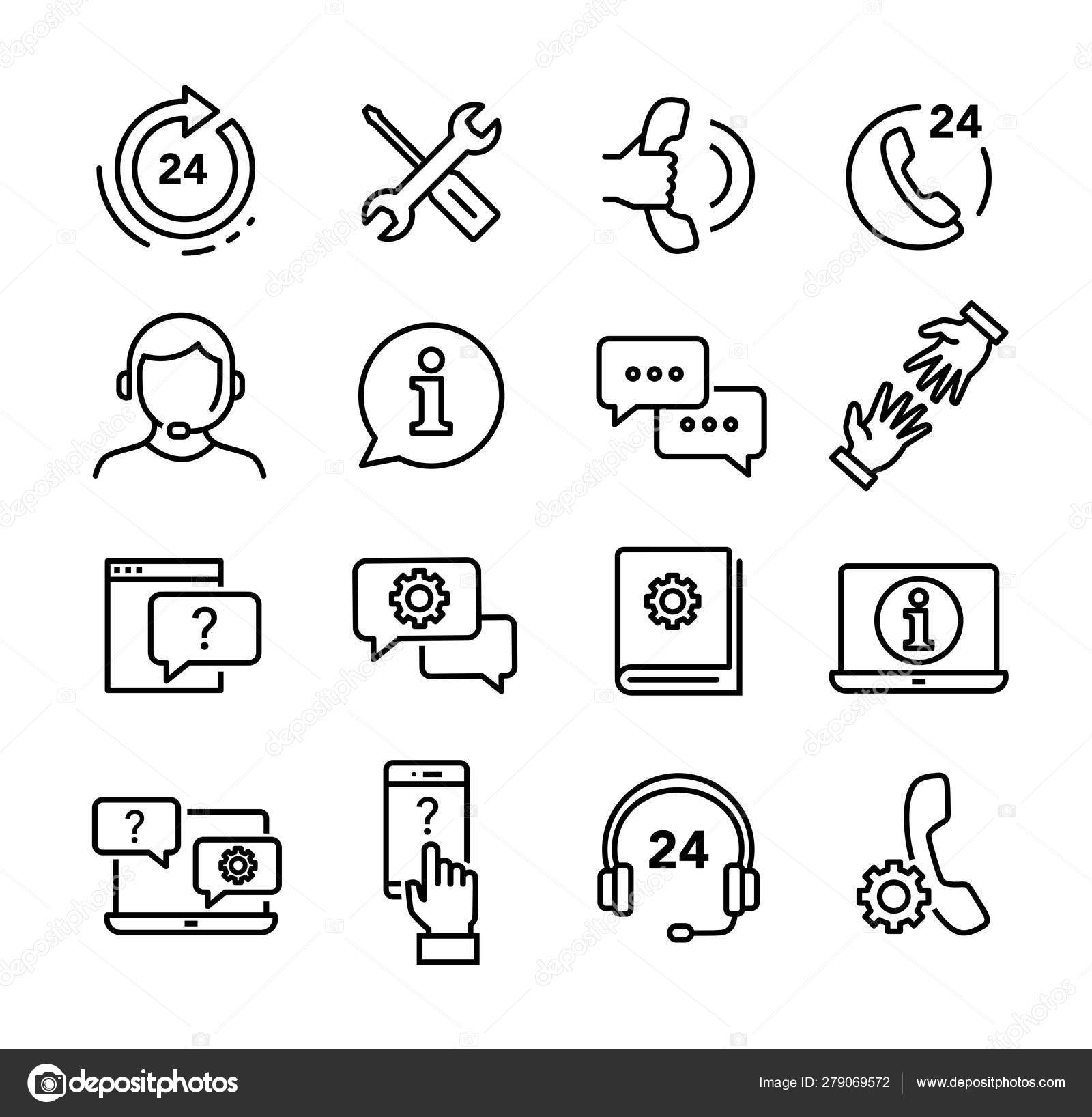 Customer Service Icons Set Stock Vector Image by ©annafrajtova #279069572