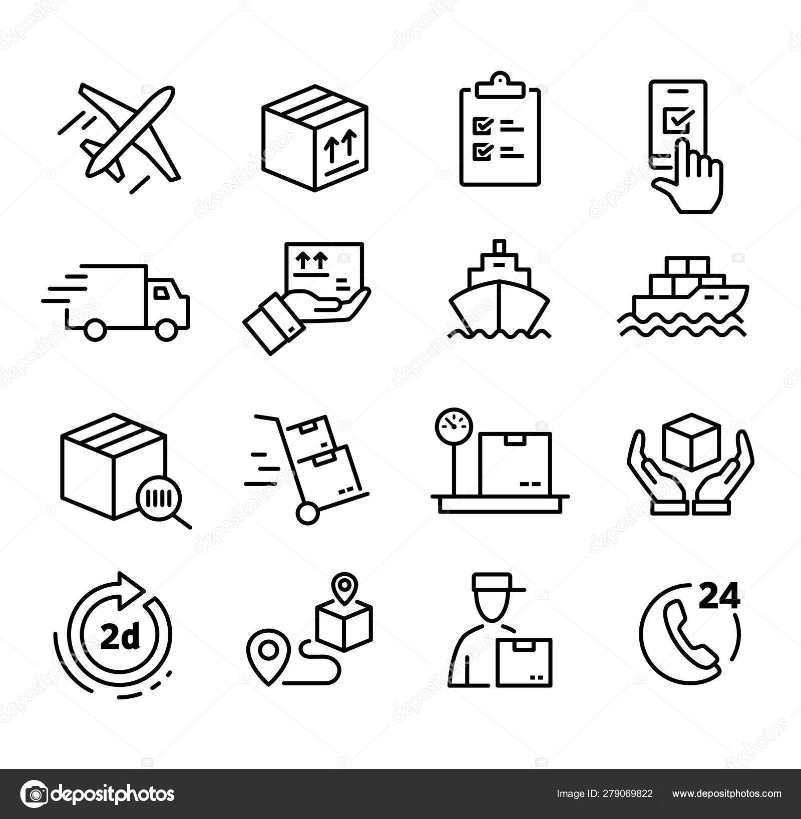 Shipping and Delivery Icons Stock Vector Image by ©annafrajtova #279069822