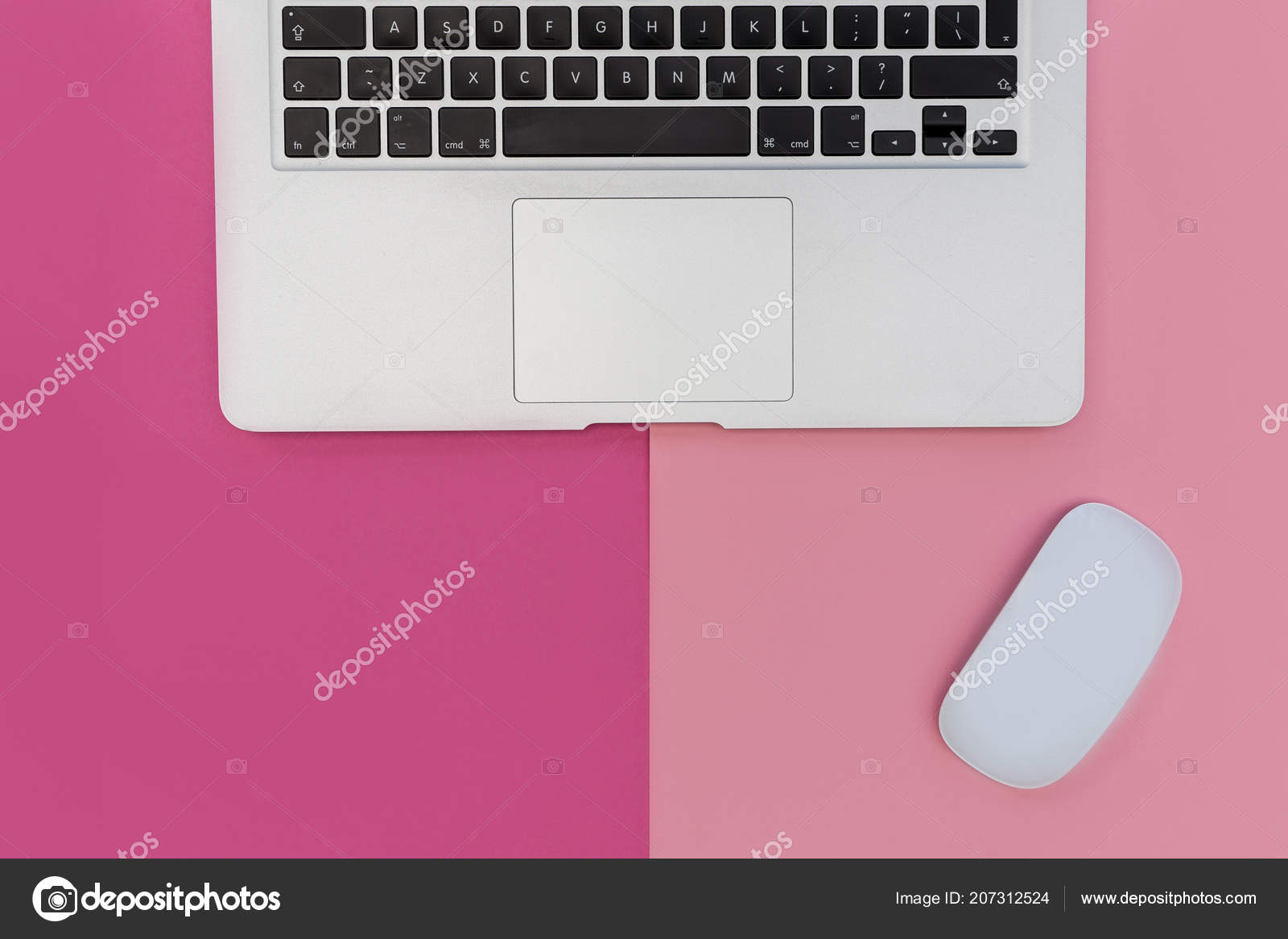 Laptop Computer Mouse Bright Pink Background Stock Photo by ...