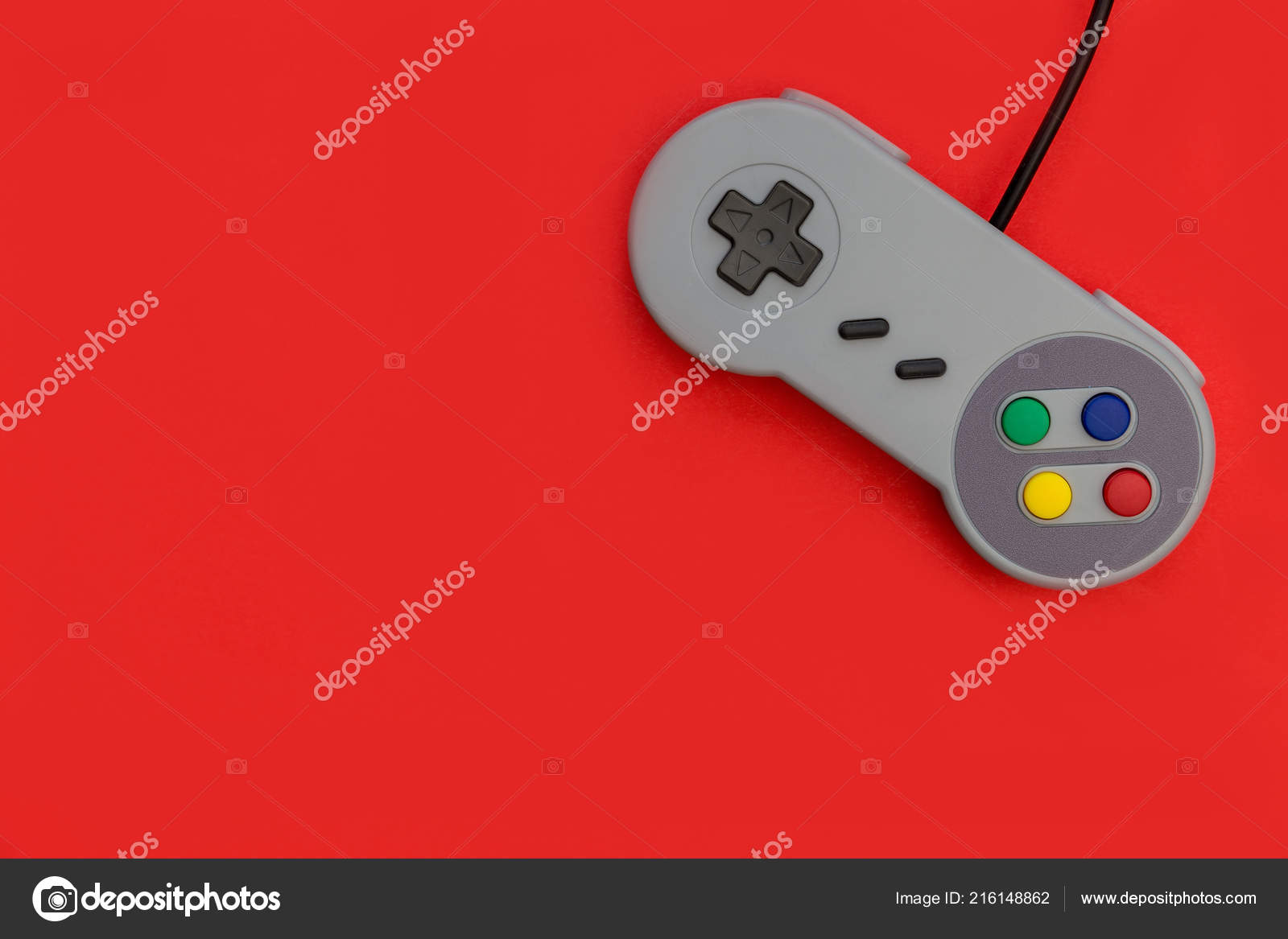Retro Video Game Controller Red Background Stock Photo by ©tomeversley ...