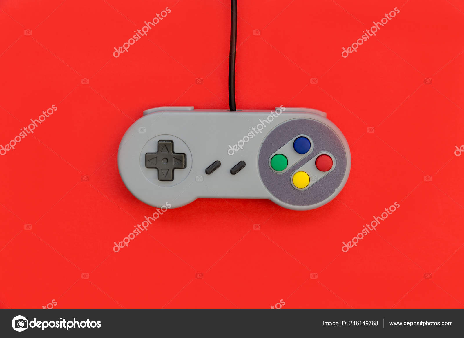 Retro Video Game Controller Red Background Stock Photo by ©tomeversley ...