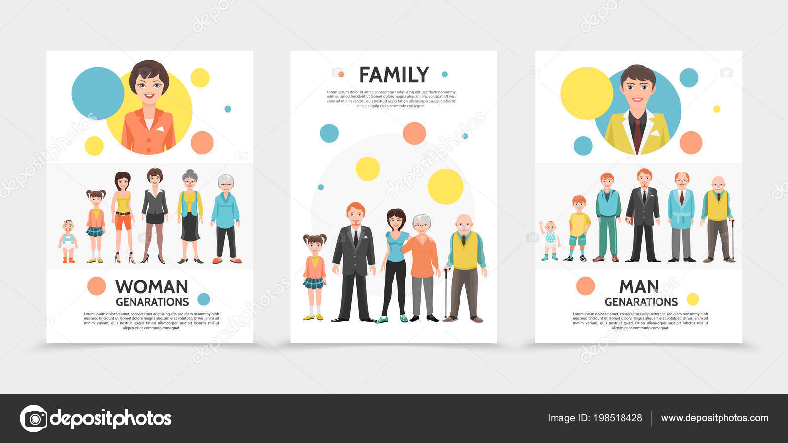 Flat People Generation Posters Stock Vector Image by ©K3star #198518428