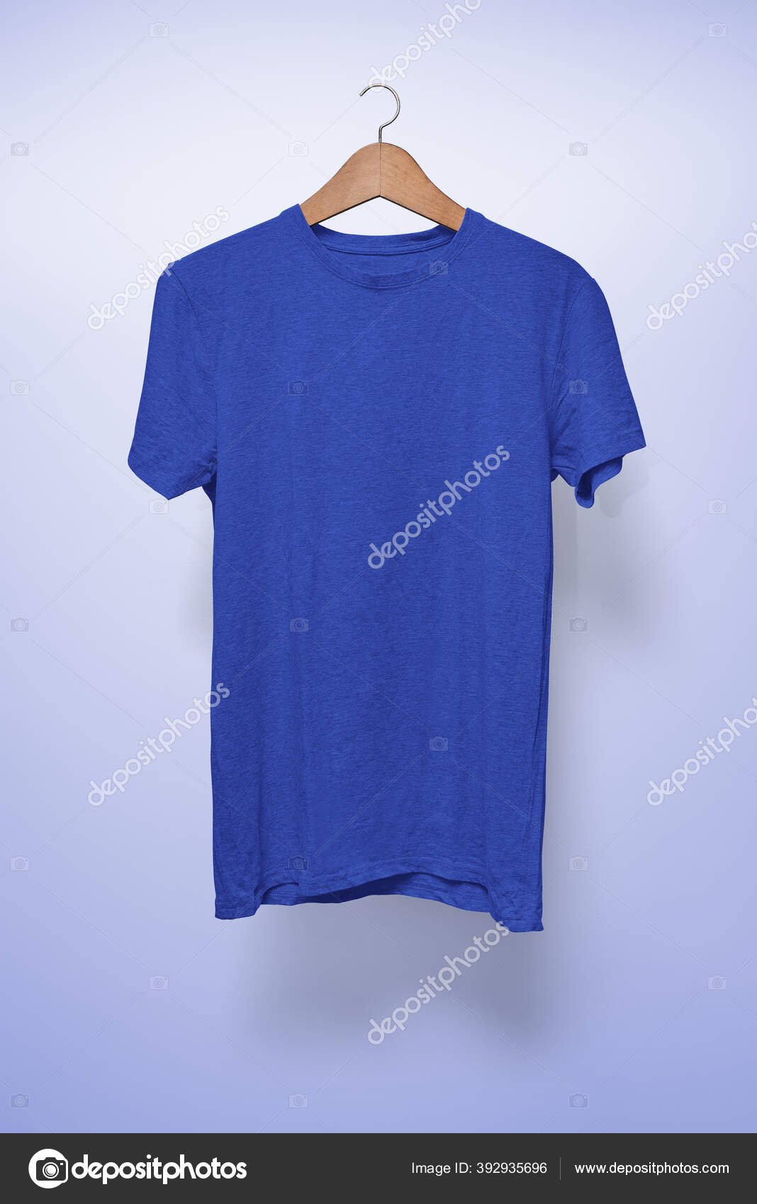 Dark Blue Shirt Hanger Light Blue Background — Stock Photo © Ruben ...