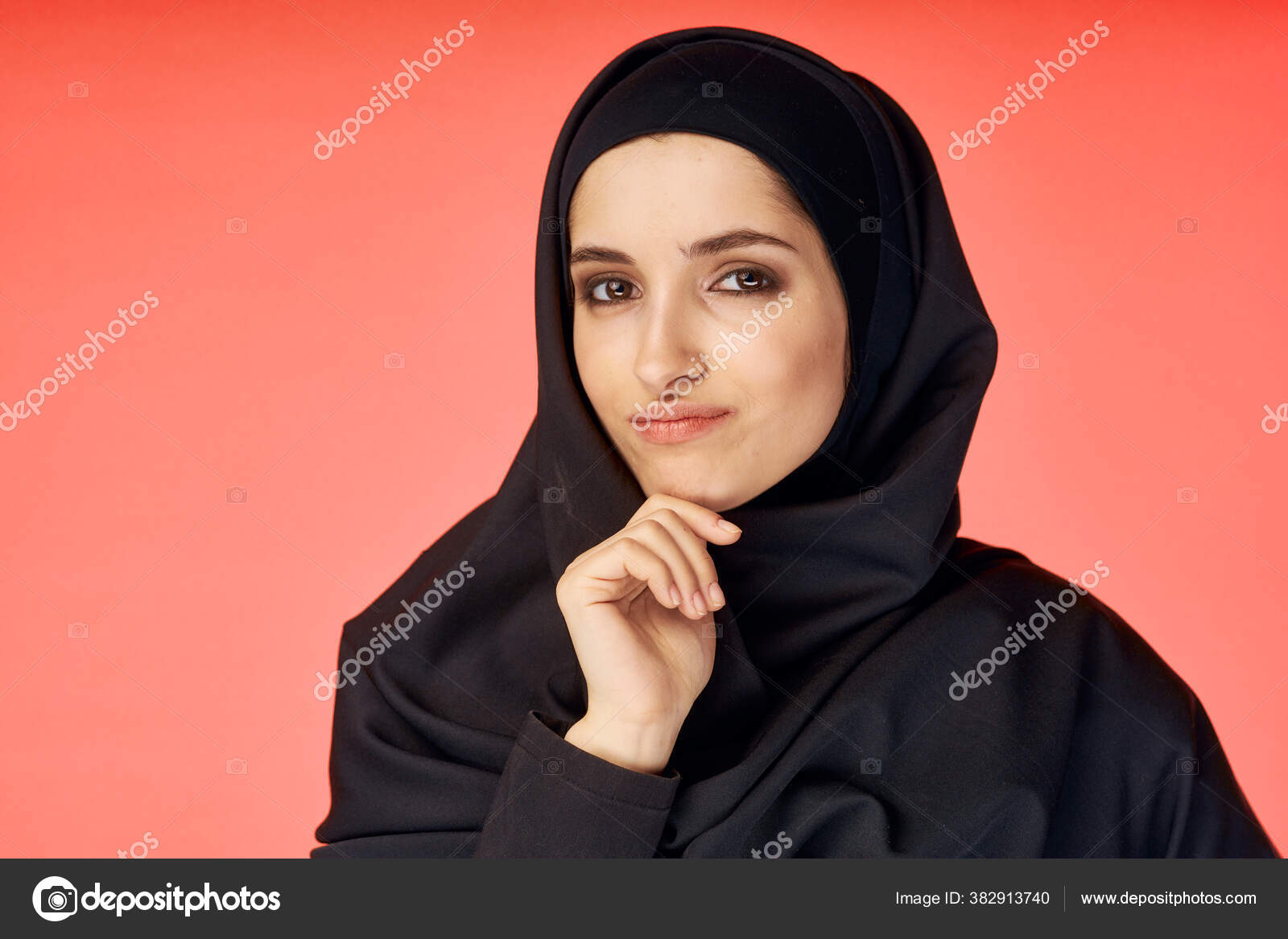 Young Arabian Woman Posing Studio — Stock Photo © ShotStudio #382913740