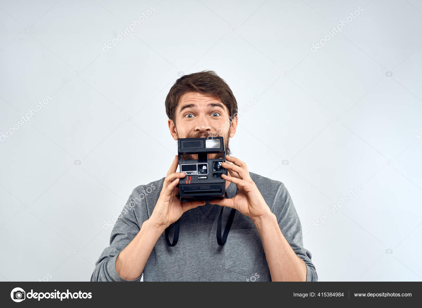 Photographer with camera hobby technology studio lifestyle creative ...