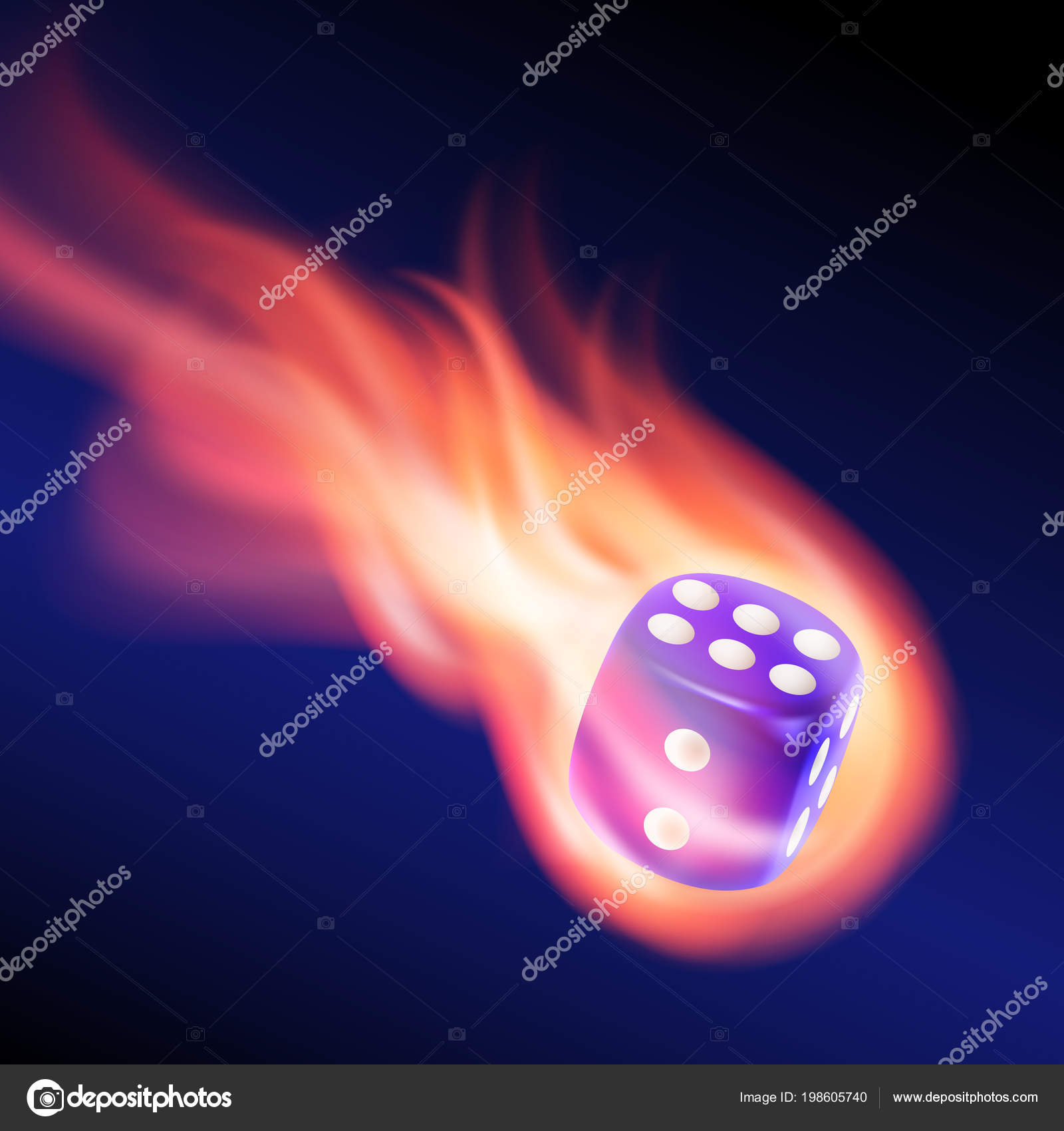 Blue dice in fire Stock Vector Image by ©vadimrysev #198605740