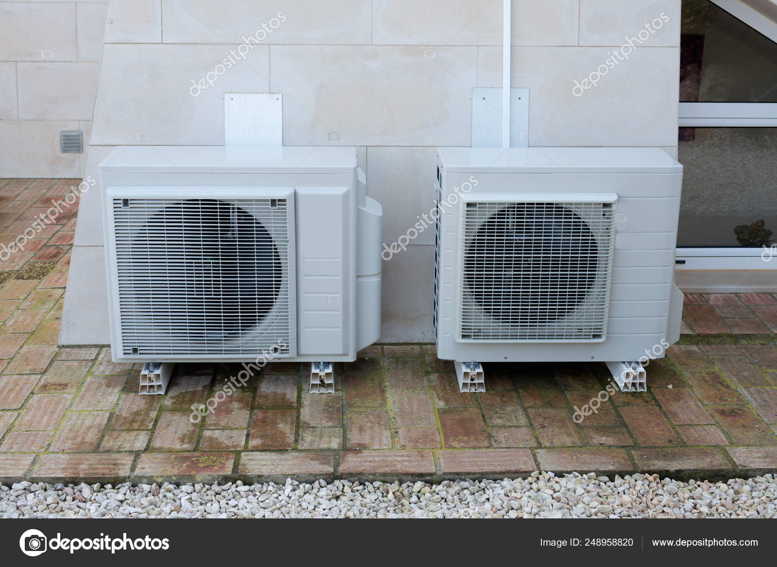 Two Air Conditioning Units House — Stock Photo © Rocklights #248958820