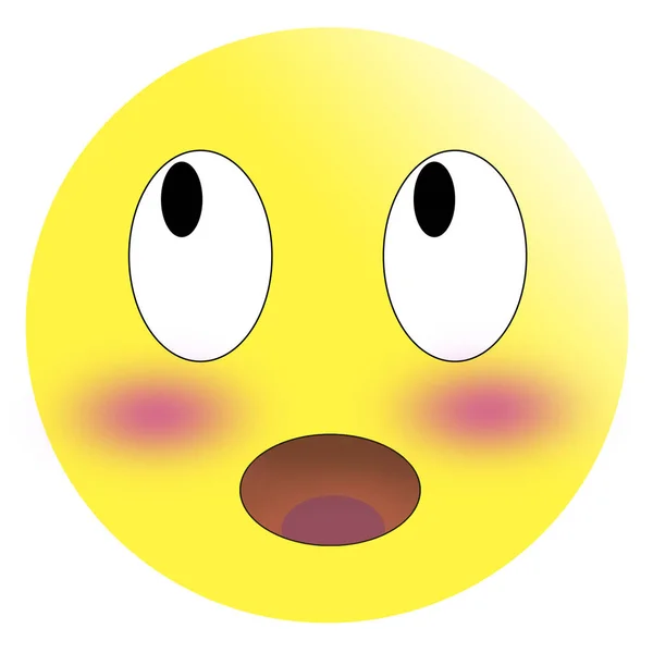 Embarrassed Emoticon Reddened Red Cheeks White Background Isolate Stock ...