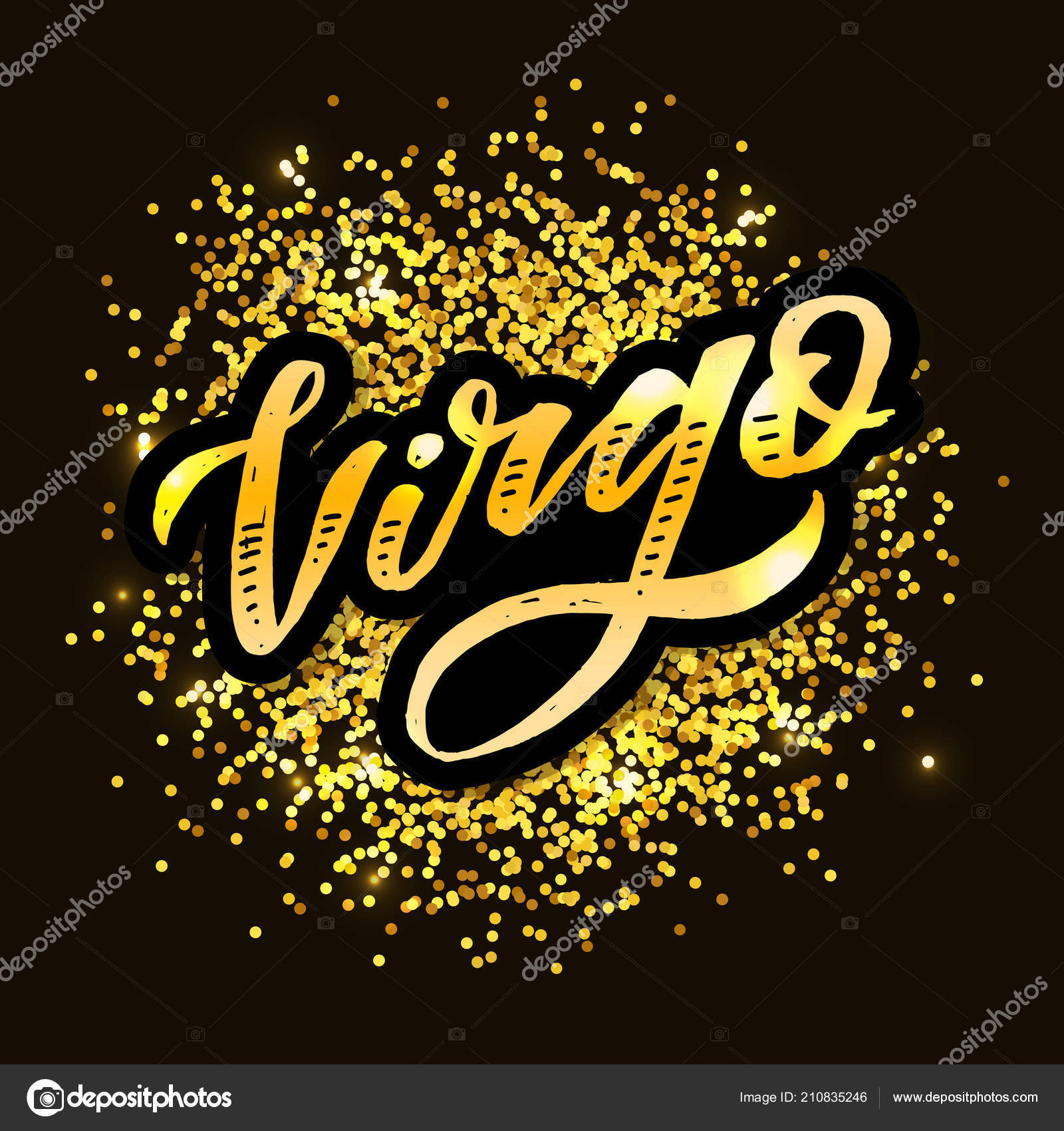 Virgo Lettering Calligraphy Brush Text Horoscope Zodiac Sign ...