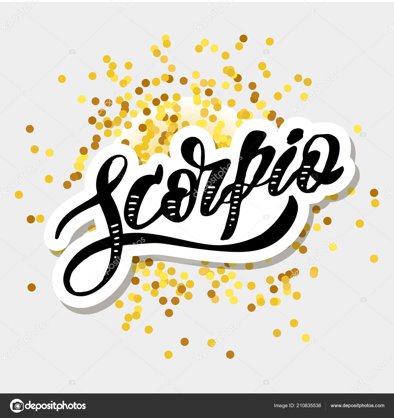 Scorpio Lettering Calligraphy Brush Text Horoscope Zodiac Sign ...