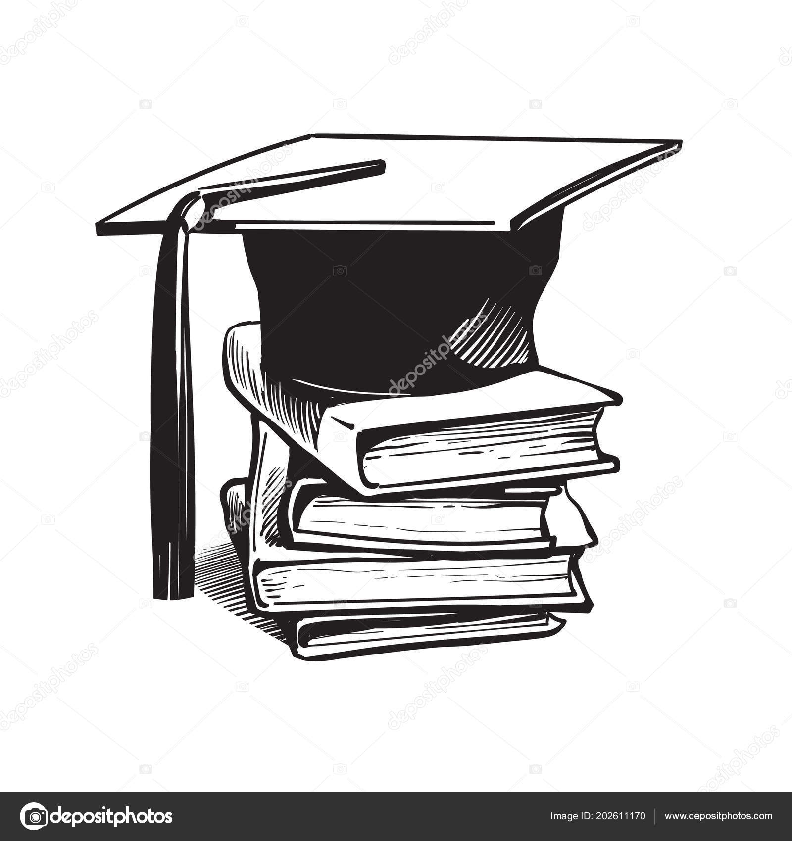 Tall Stack Of Books Black And White