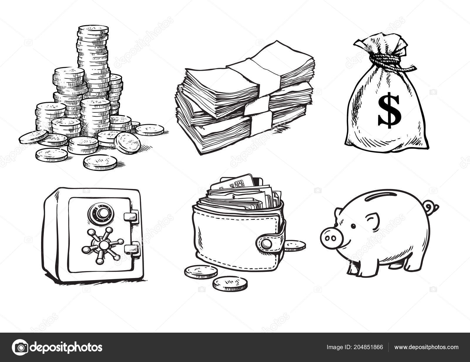 Finanzas, juego de dinero. Dibujo vector Vector de stock #204851866 de ...