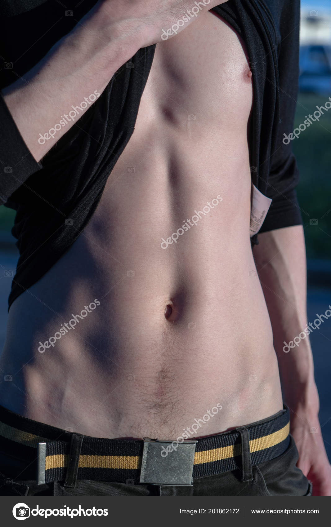 Flat Stomach Young White Man — Stock Photo © sandipruel #201862172