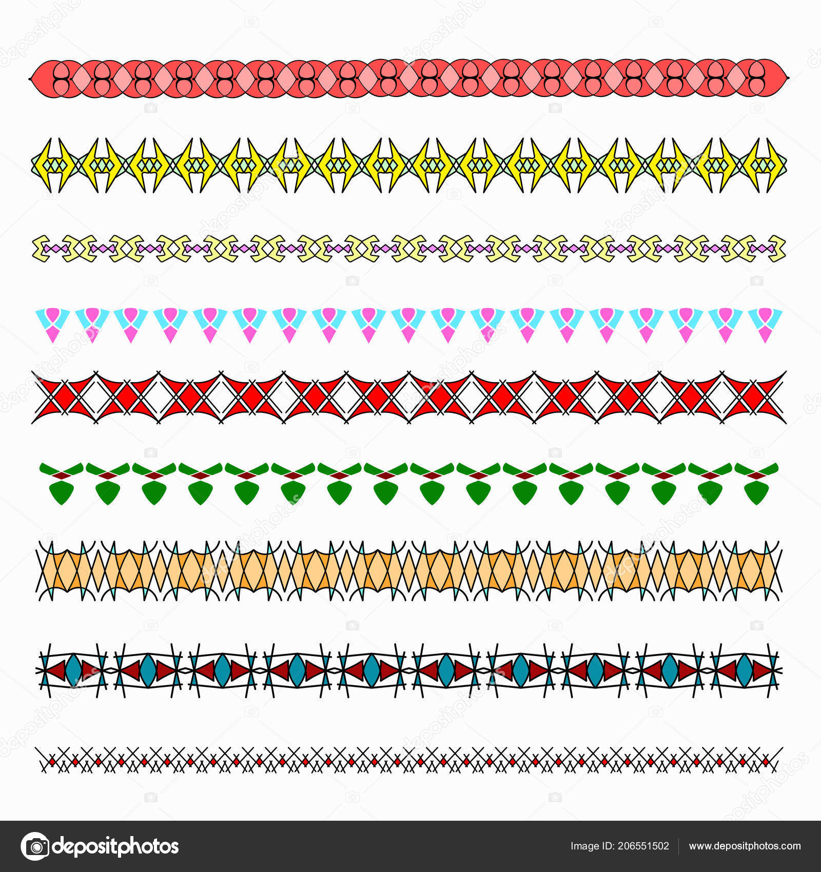 Colored Borders Patterned Strip Design Patterned Decorative Frame ...