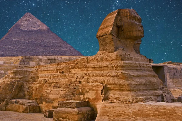 View Sphinx Egypt Giza Plateau Sahara Desert — Stock Photo ...