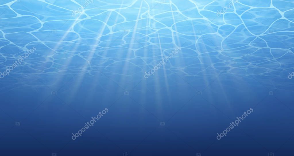 Verano. Textura de la superficie del agua. Fondo submarino. Efectos de ...