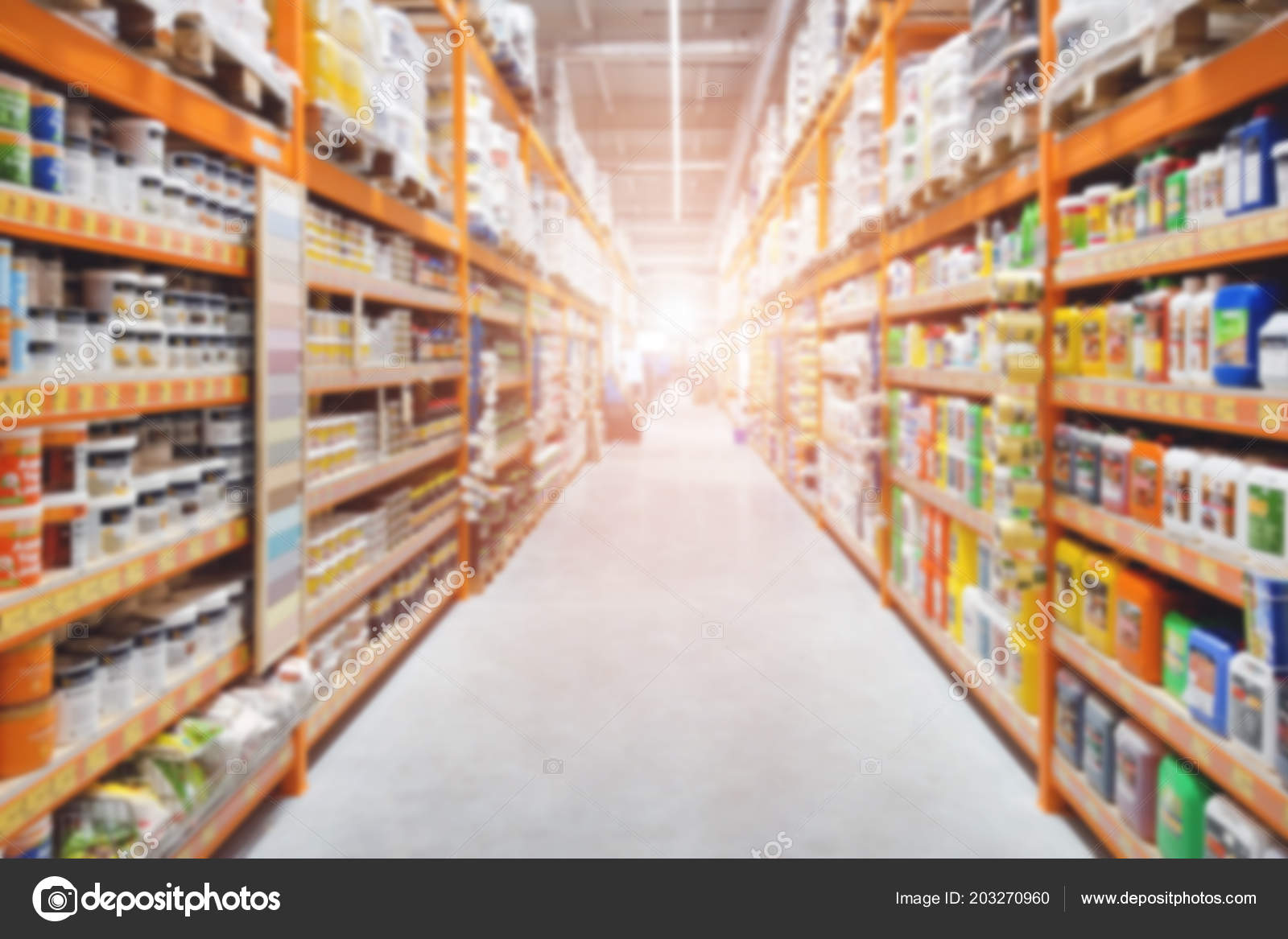 Hardware Construction Supermarket Aisle Shelves Perspective View ...