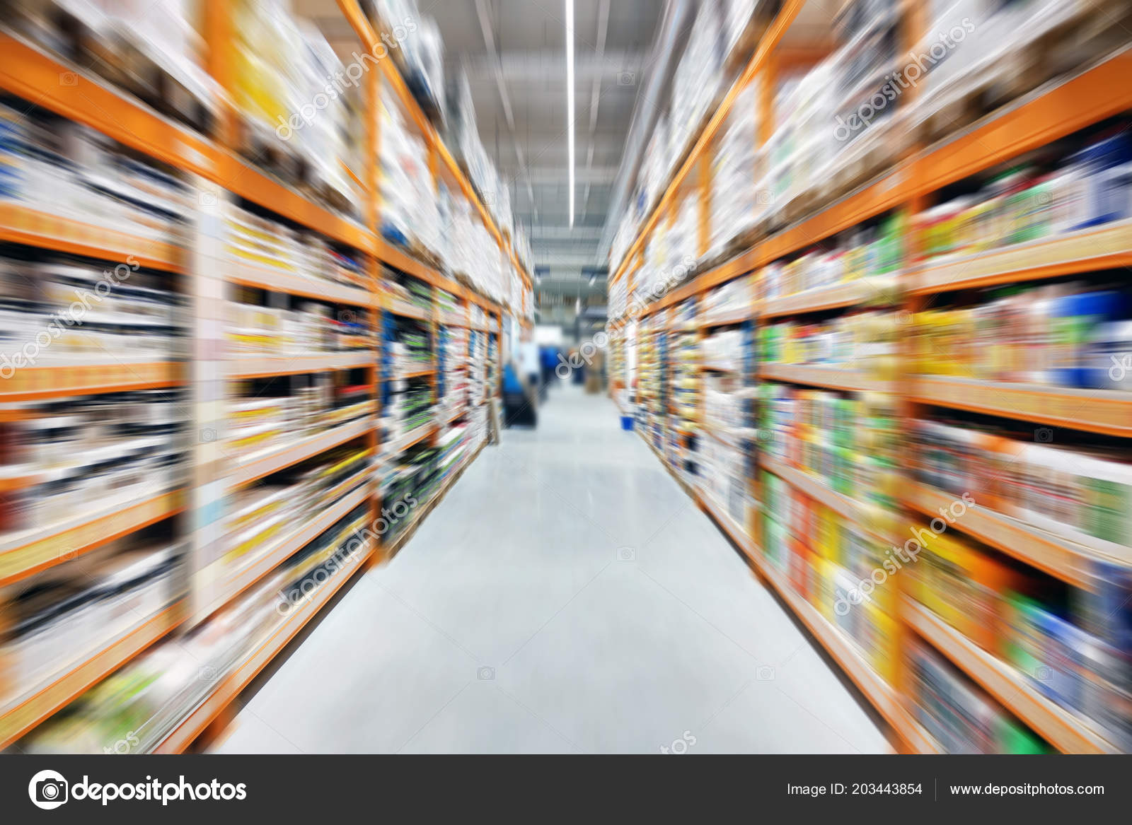 Hardware Construction Supermarket Aisle Shelves Perspective View ...