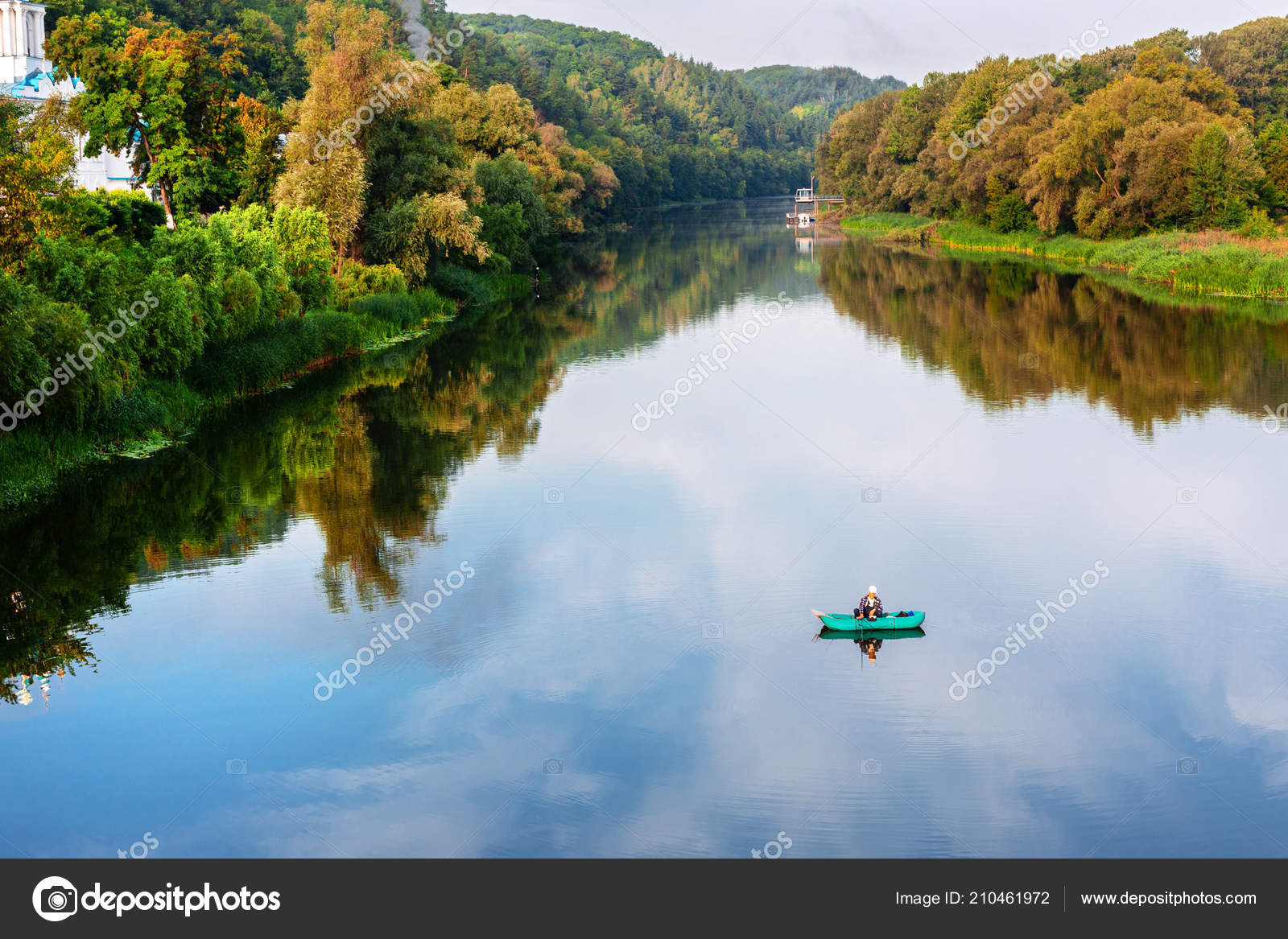 Bright Scenic Landscape River Bright Multicolored Autumn Forest ...