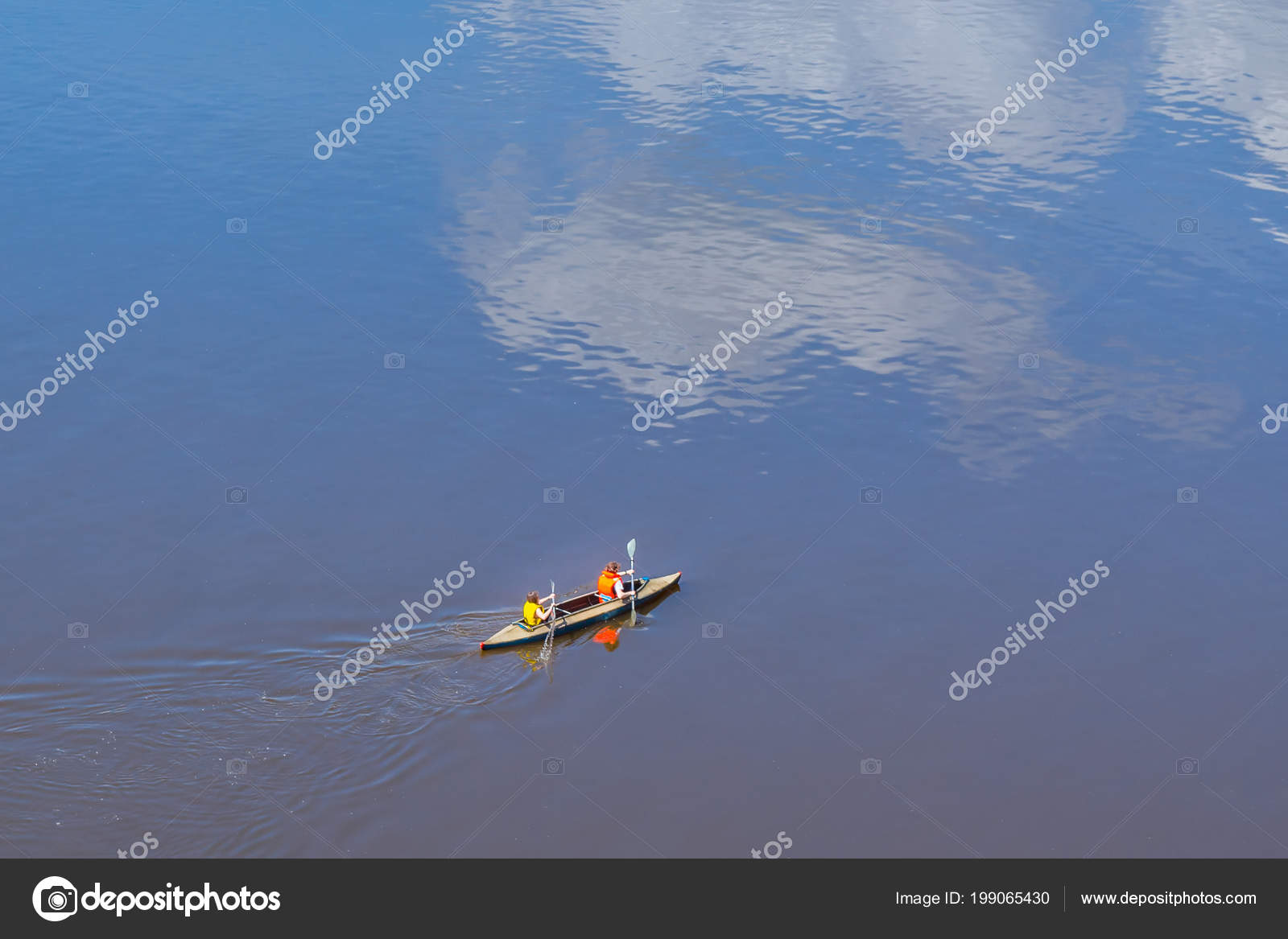 Kayak Water Reflection Sky Summer — Stock Photo © TischenkoPhoto #199065430